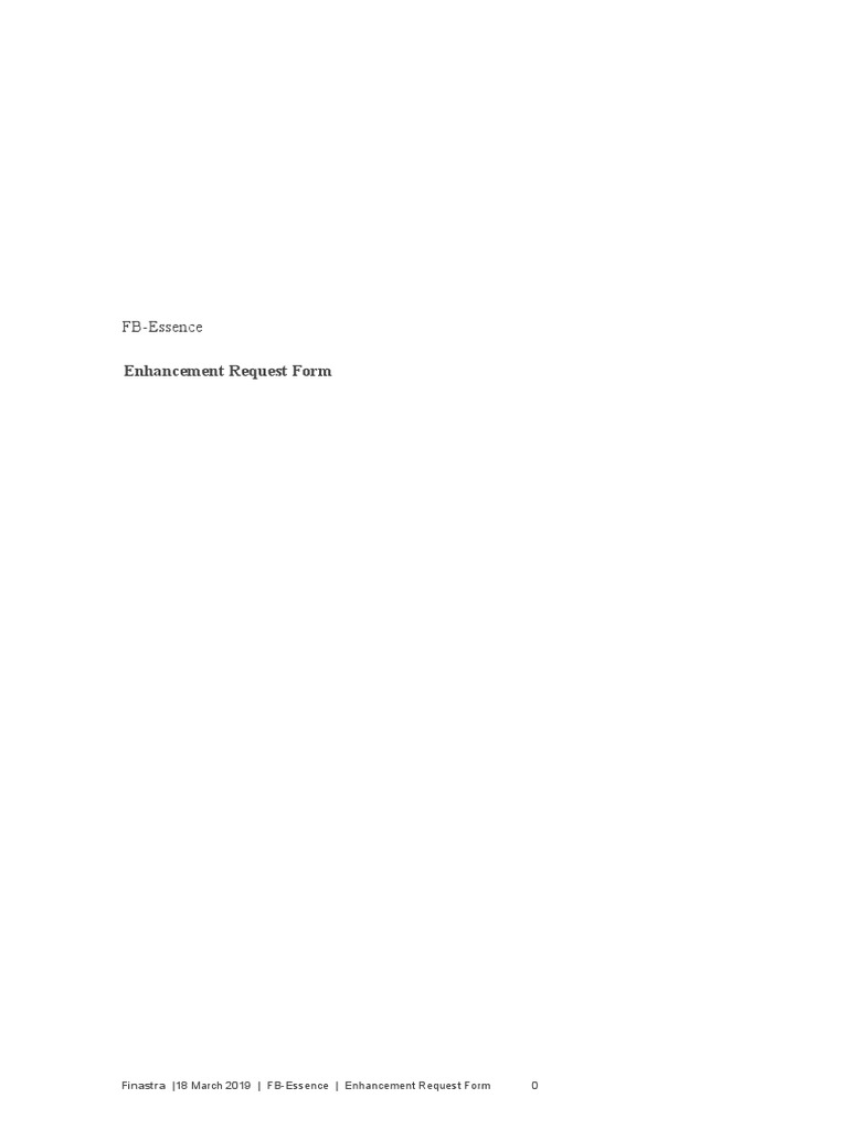 FB-Essence: Enhancement Request Form | PDF | Banks | Business