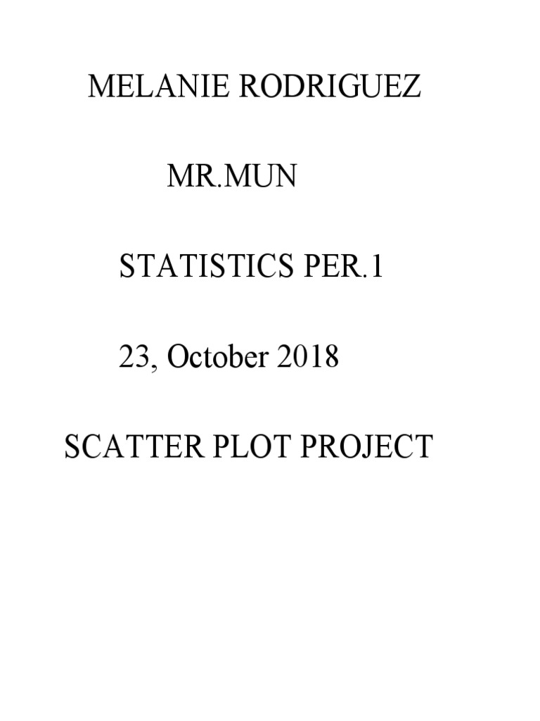 Melanie Rodriguez MR - Mun Statistics Per.1 23, October 2018 Scatter ...