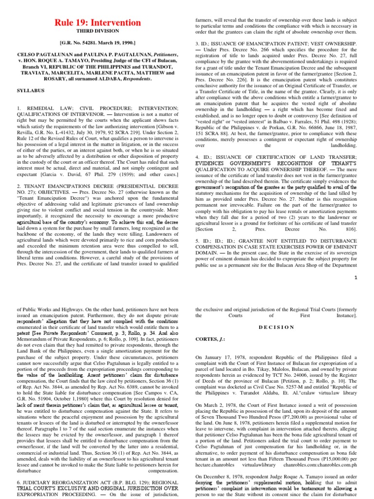 Rule 19 | PDF | Lease | Intervention (Law)