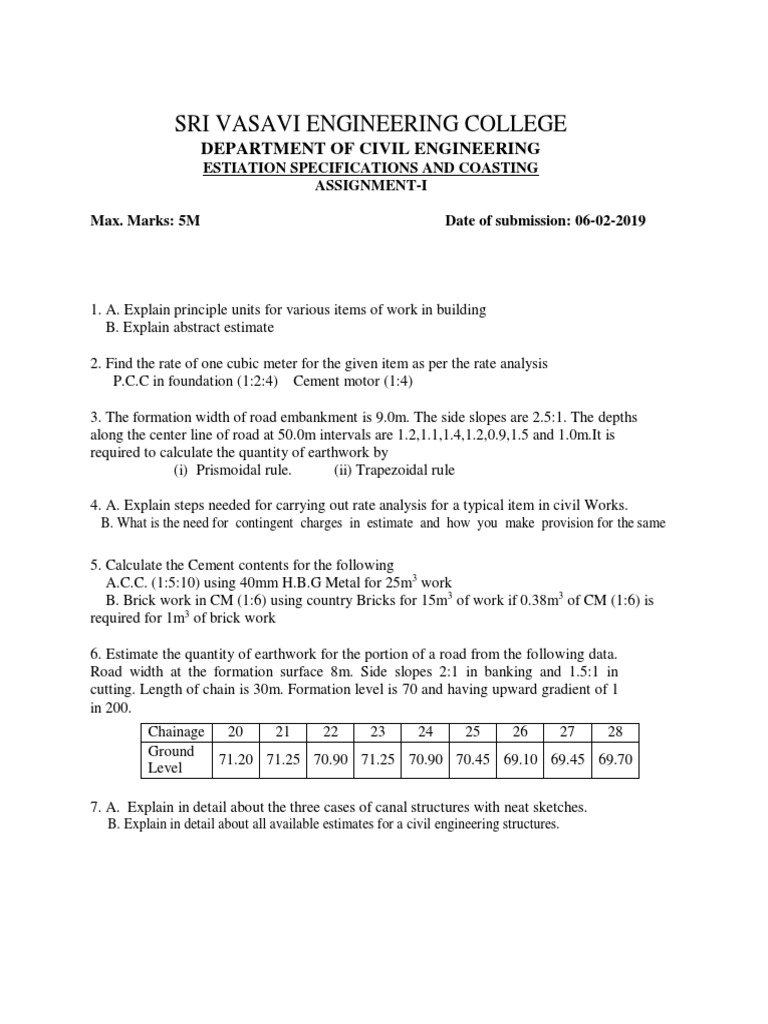 Civil Engineering Estimation Assignment | PDF | Computers