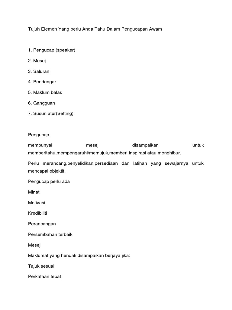 Elemen Pengucapan Awam | PDF