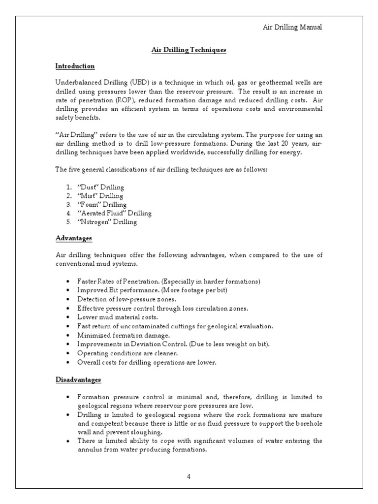 AirComp Air Drilling Manual | PDF | Oil Well | Foam