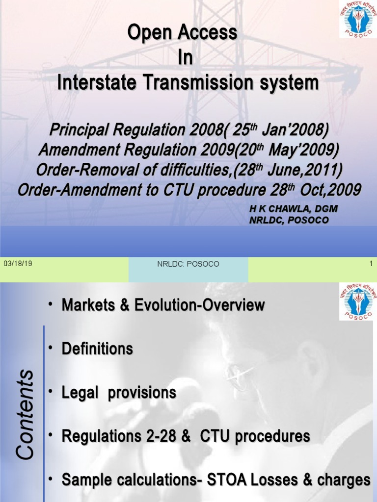 Open Access in Interstate Transmission System | PDF | Financial ...