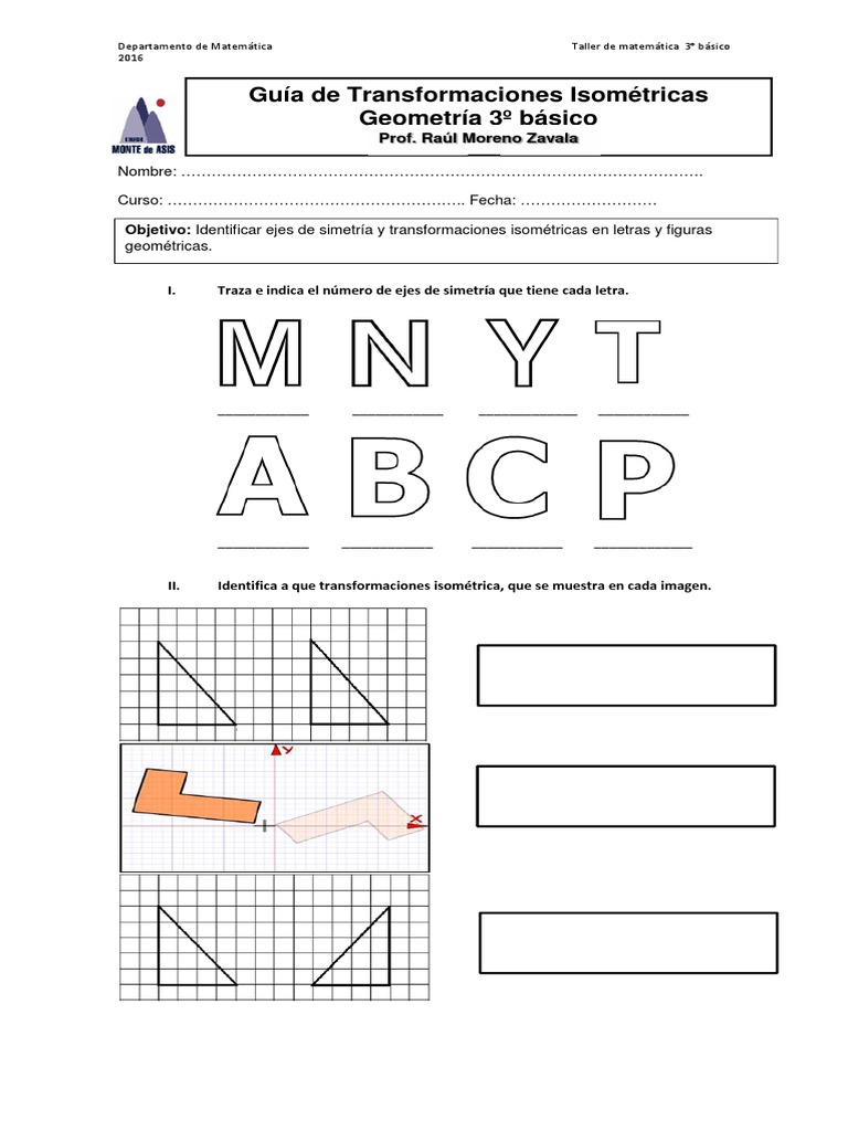 3° Básico Transformaciones Isométricas | PDF | Geometría del plano ...