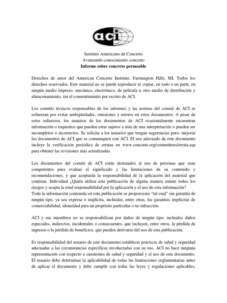 Aci 309r 05 Compactacion Del Concreto PDF | PDF | Hormigón ...