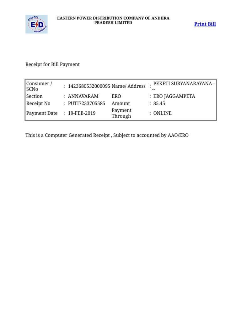 Eastern Power Distribution Company of Andhra Pradesh Limited | PDF ...