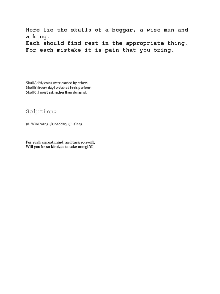 3 Skull Riddle | PDF