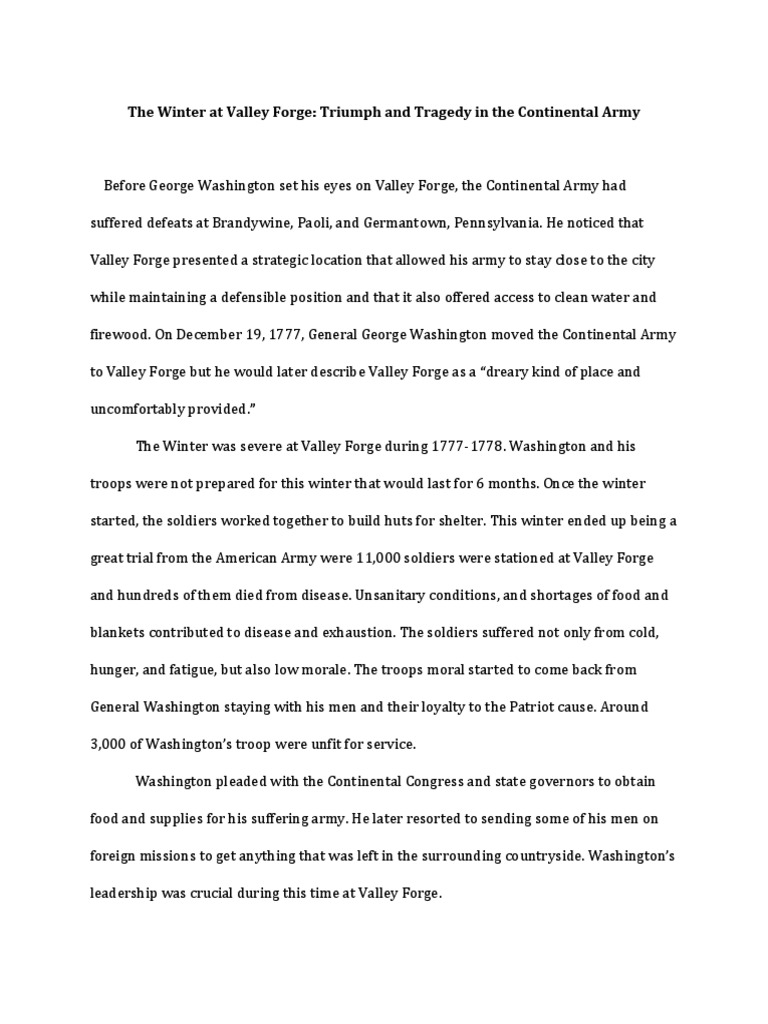 The Winter at Valley Forge: Triumph and Tragedy in The Continental Army ...