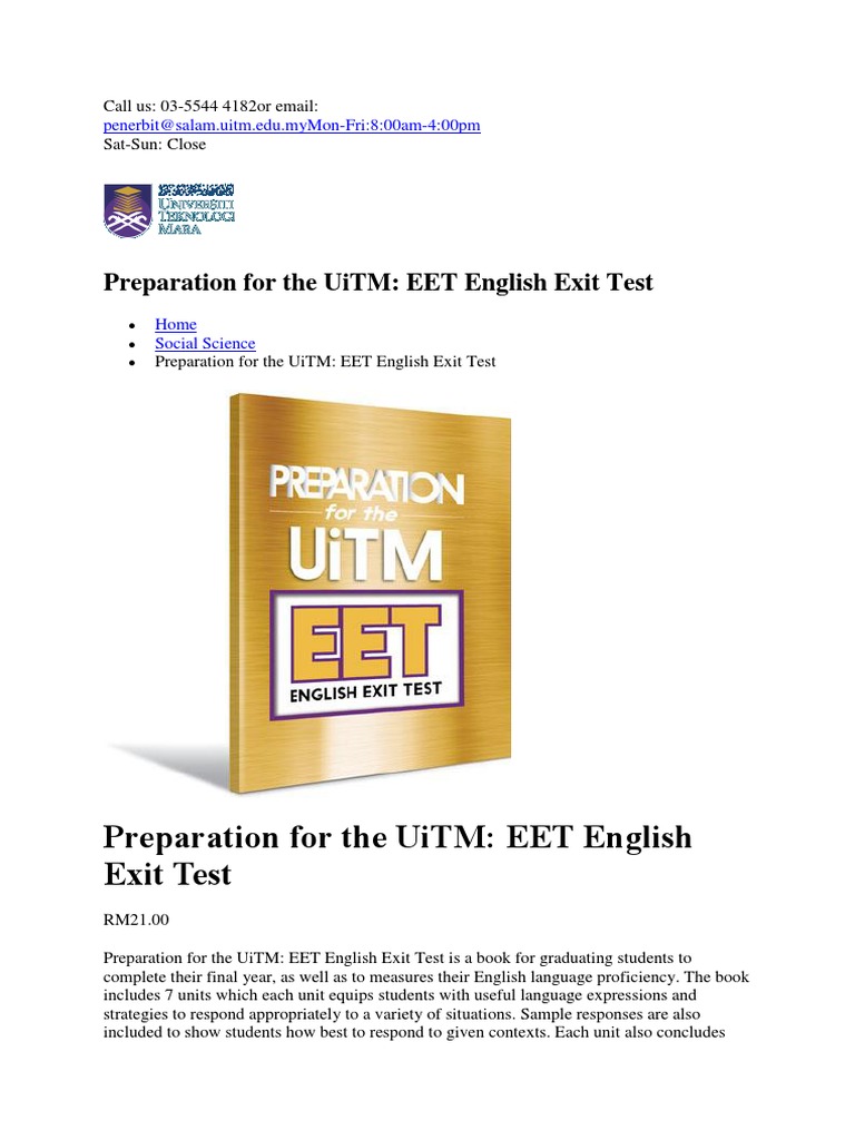 EET Preparation Guide for UiTM Students | PDF