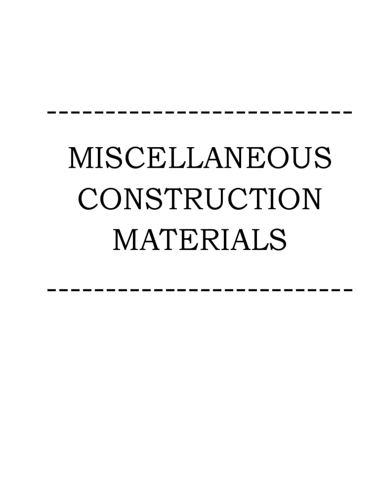 Miscellaneous Construction Materials | PDF | Drywall | Concrete