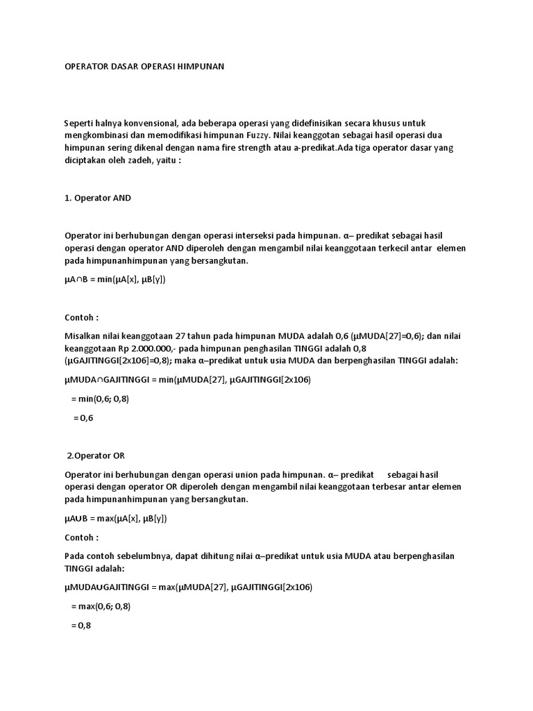 Operator Dasar Operasi Himpunan | PDF | Metode & Bahan Ajar