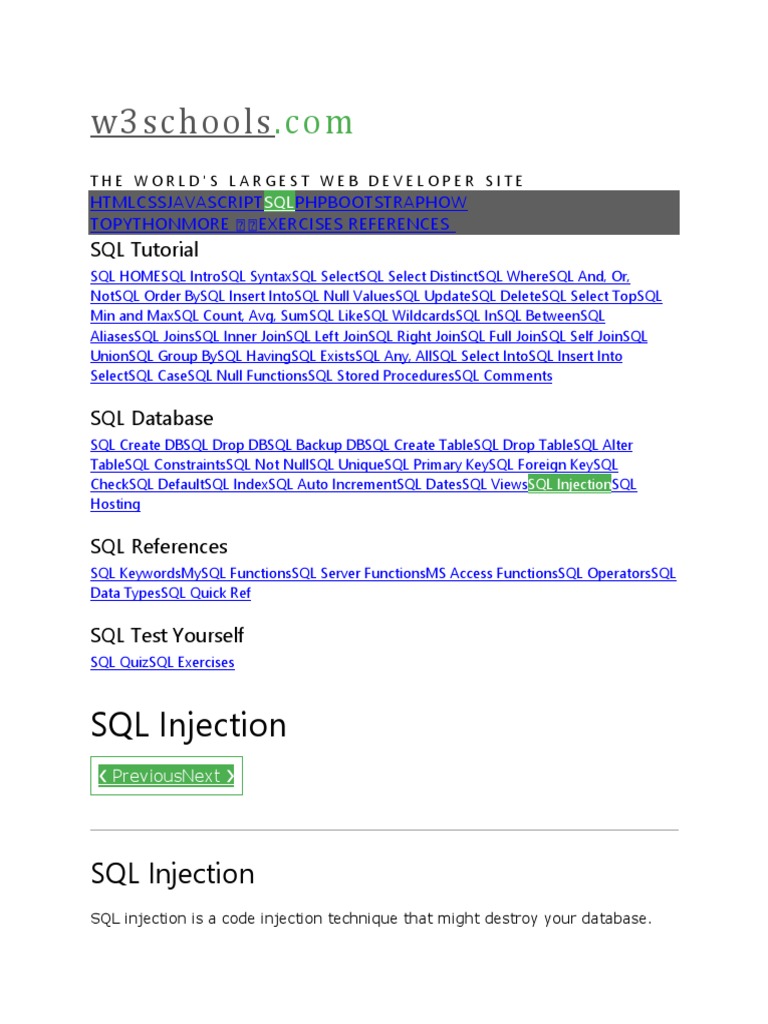 SQL Injection | PDF | Databases | Software