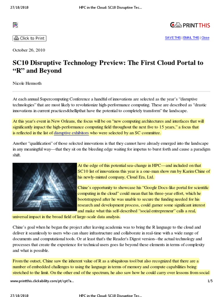 HPC in The Cloud With R | PDF | Supercomputer | Cloud Computing