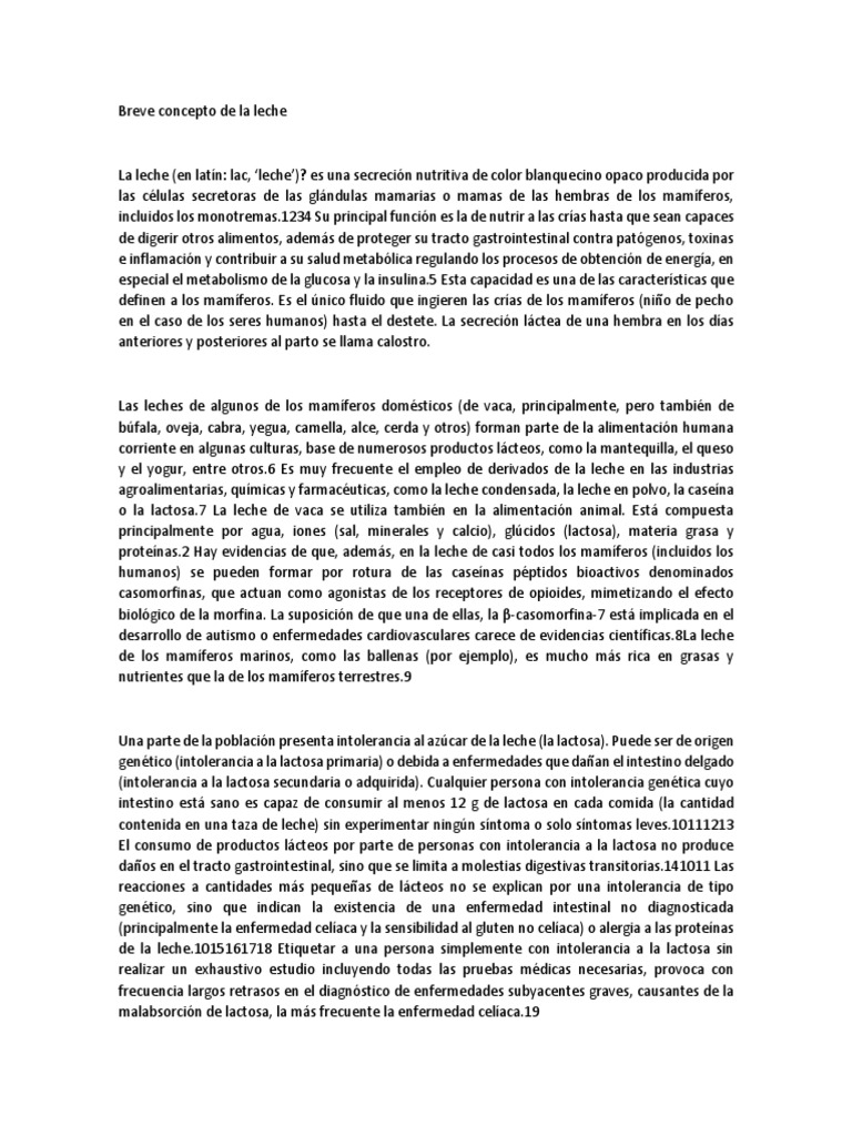 Conceptos Clave sobre la Leche | PDF | Leche | Comida y bebida