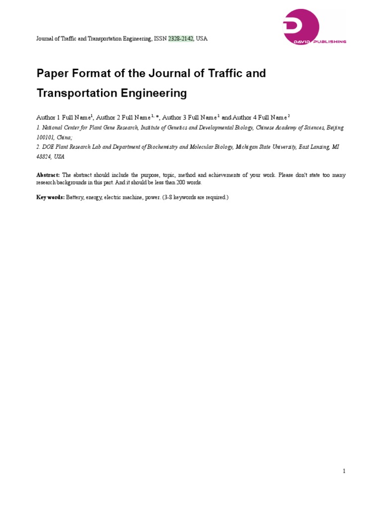 Paper Format of JTTE (11303) | PDF | Typefaces | Bracket