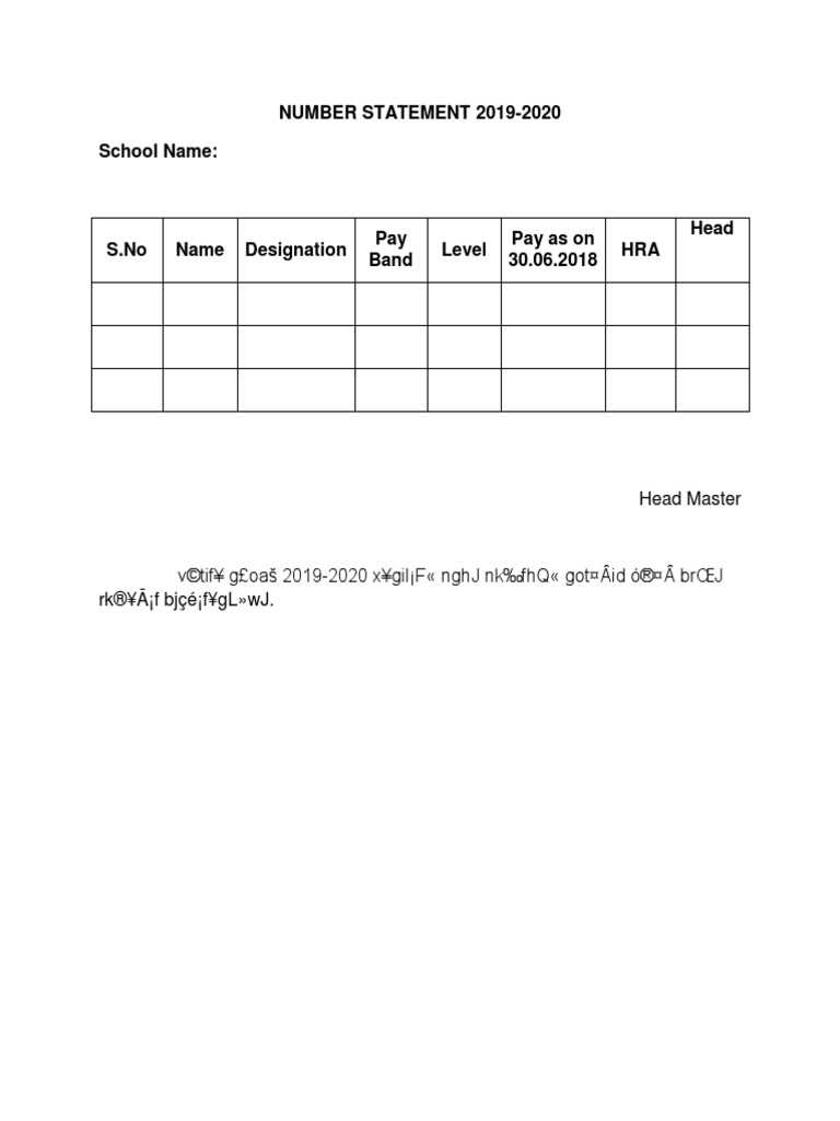 NUMBER STATEMENT 2019-1docx | PDF