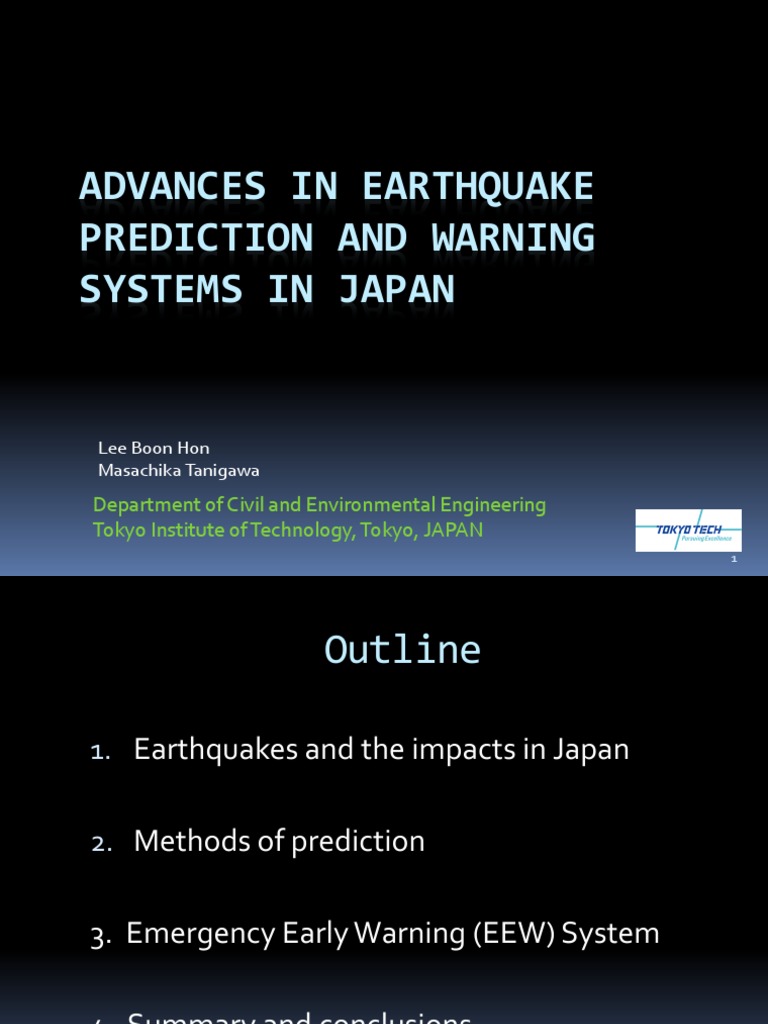Advances in Earthquake Prediction and Warning Systems in Japan | PDF | Earthquakes | Seismology