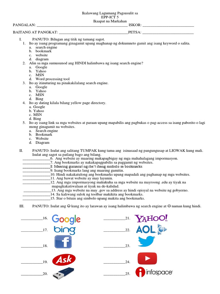 2nd ST 4th Grading EPP ICT5 | PDF