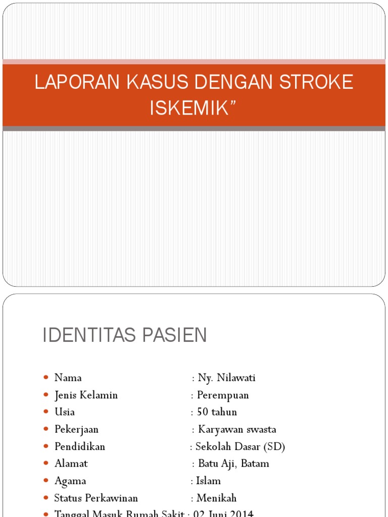 Laporan Kasus Stroke Iskemik | PDF