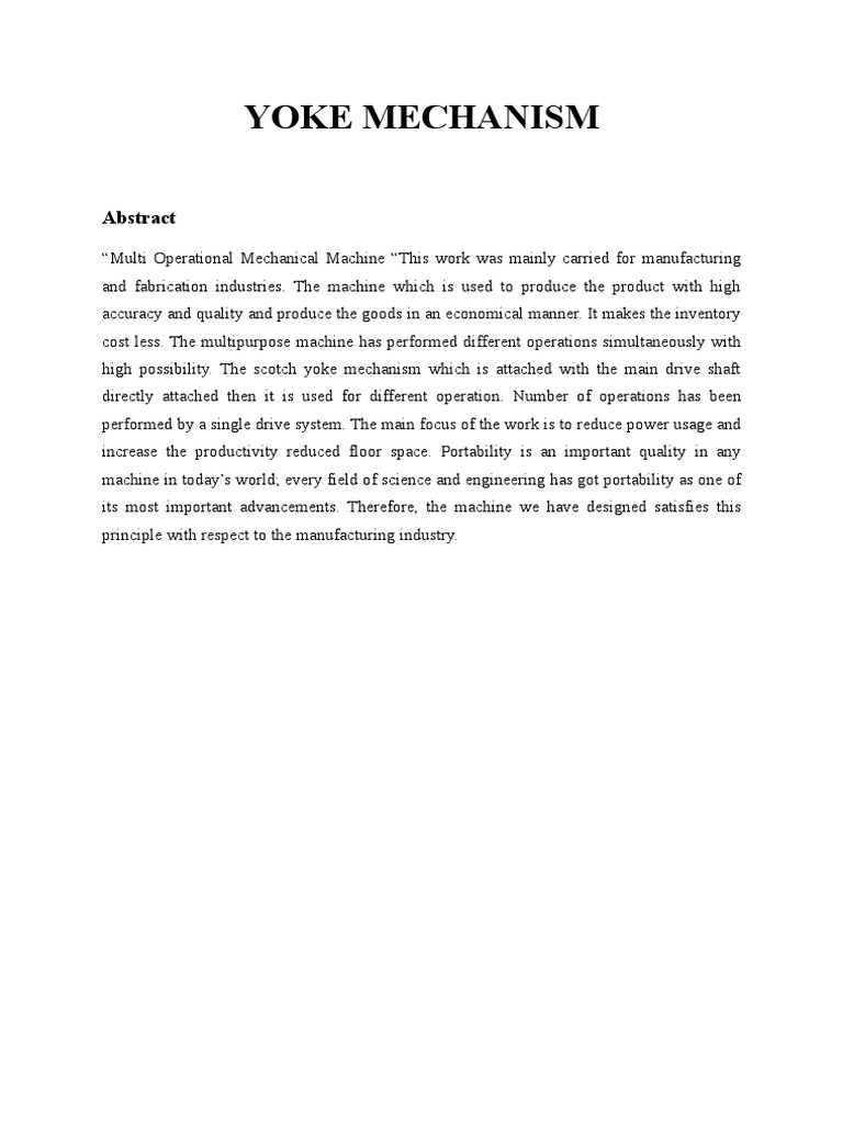 Scotch Yoke Mechanism in Engineering | PDF | Electric Motor | Internal ...
