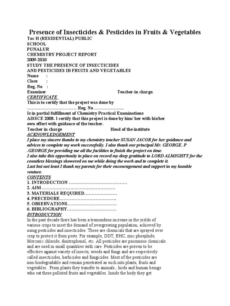 Presence of Insecticides | PDF | Pesticide | Insecticide