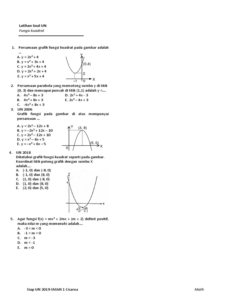 Fungsi Kuadrat | PDF | Metode & Bahan Ajar