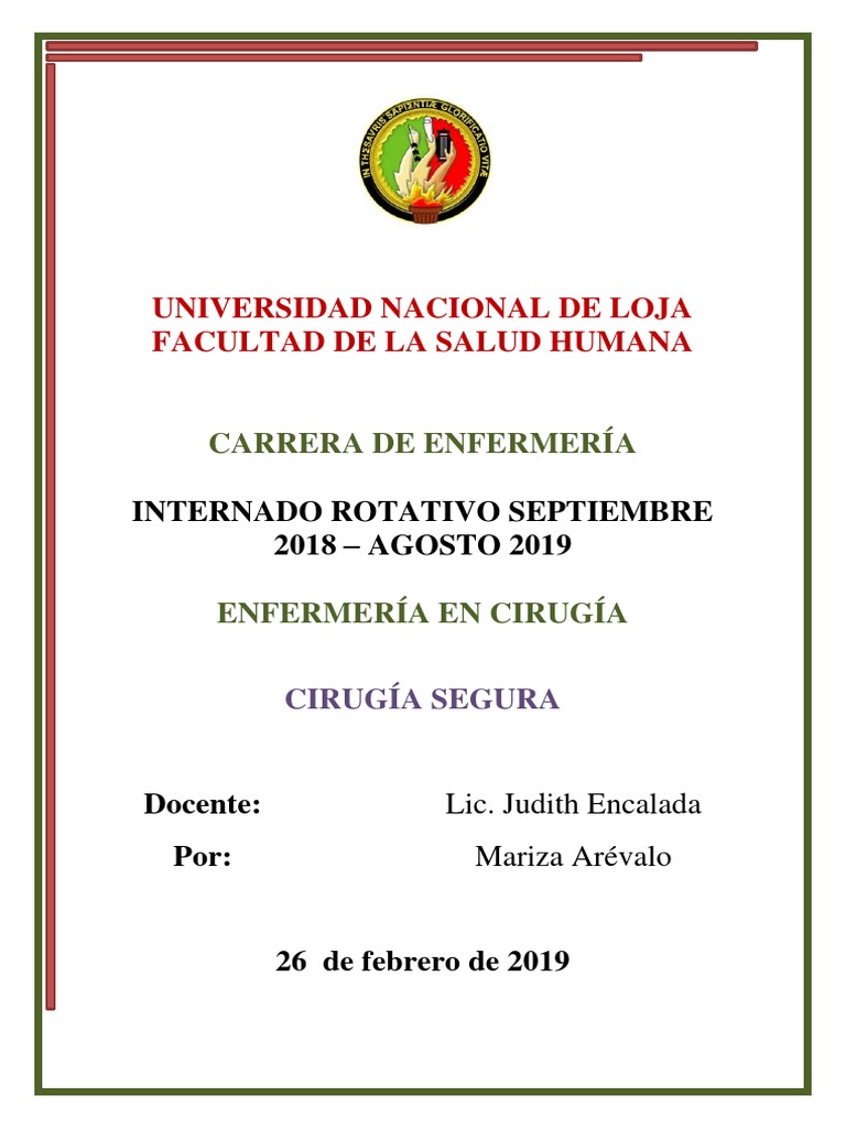 Cirugía Segura Pdf Cirugía Anestesia