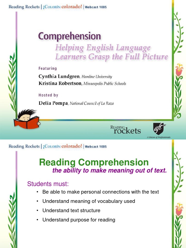 Supporting English Language Learners' Reading Comprehension: Strategies ...