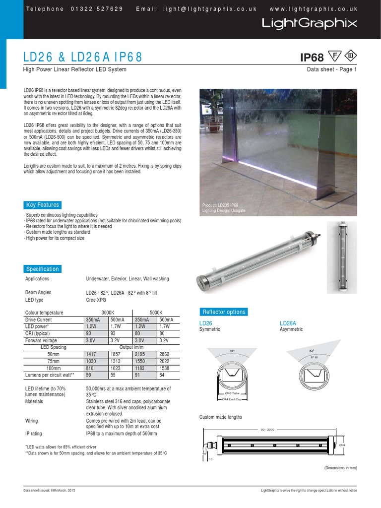 LD26 & Ld26a Ip68 | PDF | Light Emitting Diode | Mirror