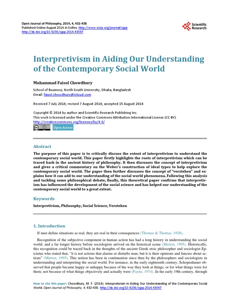 Interpretivism in Aiding Our Understanding PDF | PDF | Positivism ...