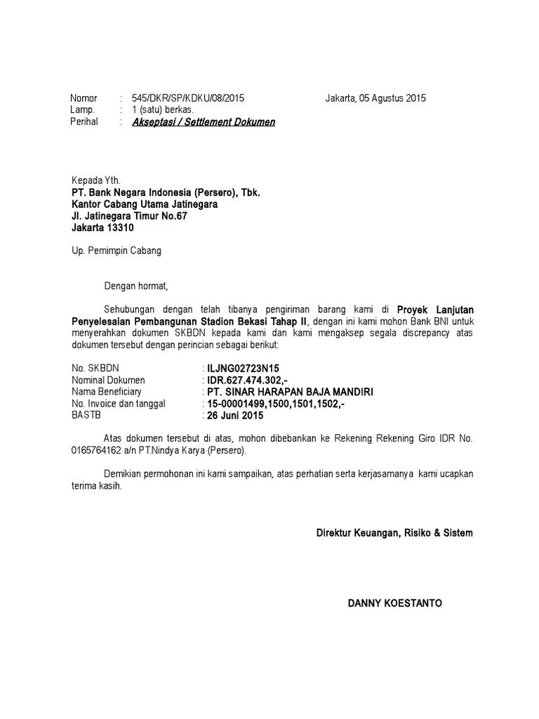 Akseptasi SKBDN Bank Bni | PDF