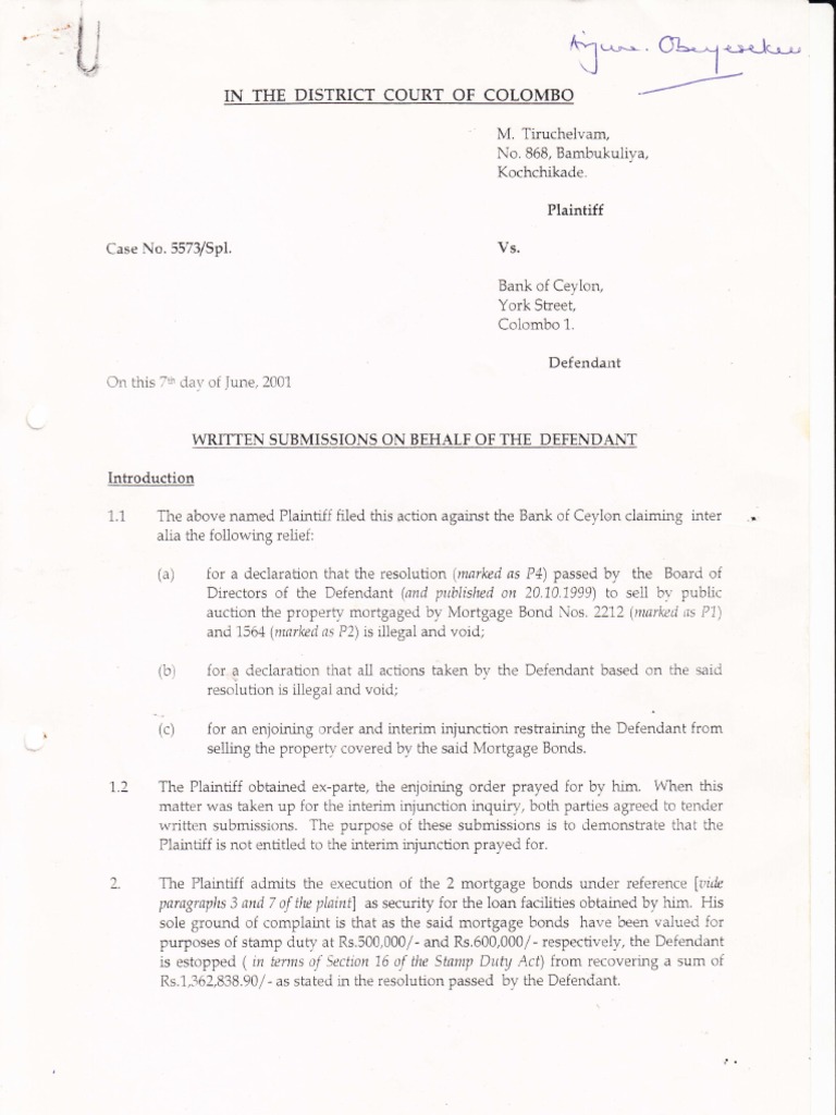 Model Plaint PDF | PDF | Overdraft | Interest