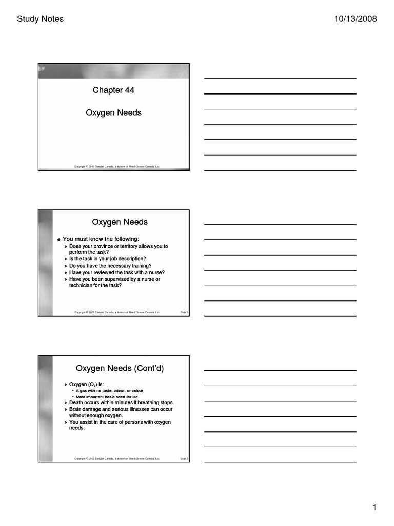 Chapter - 044 Oxygen Needs | PDF | Respiratory Tract | Breathing