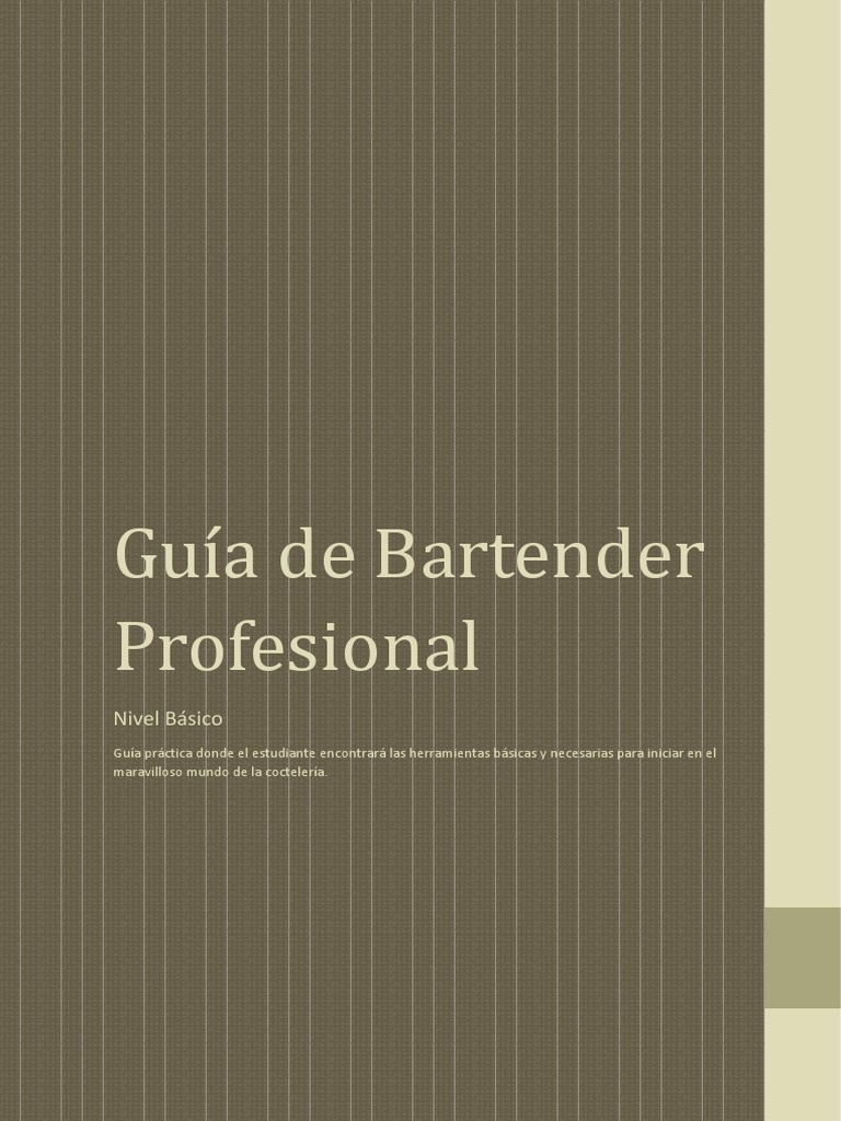 Guía de Bartender Profesional.pdf | Bar | Hotel