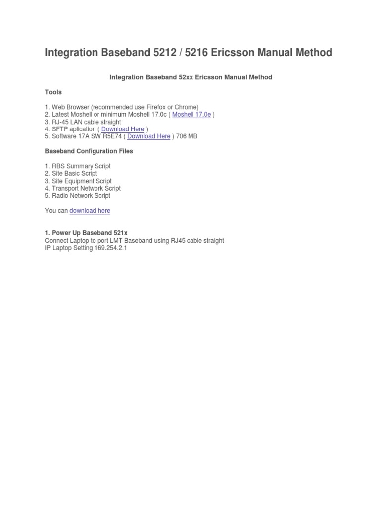 Integration Baseband 52xx Ericsson Manual Method | PDF | File Transfer ...