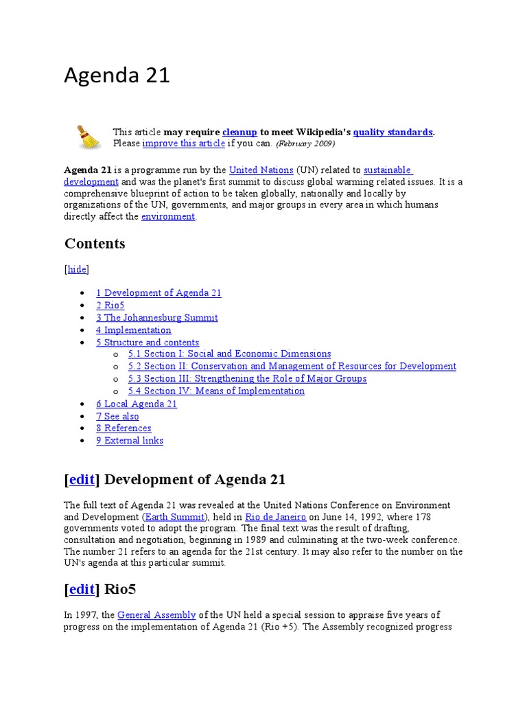 Agenda 21 | PDF | Sustainability | Sustainable Development