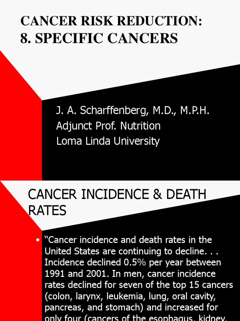 Specific Cancers: Cancer Risk Reduction | PDF | Prostate Specific ...