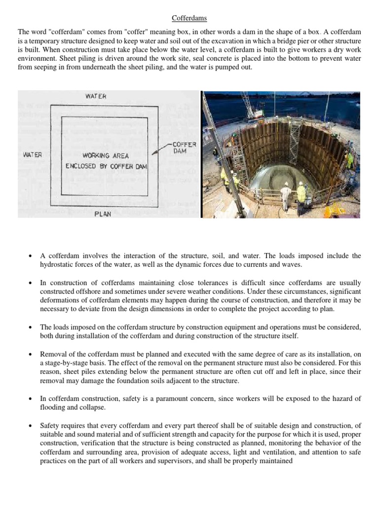 Cofferdam | PDF | Deep Foundation | Dam