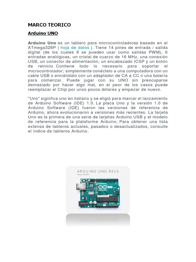 Marco Teorico | PDF | Arduino | voltaje