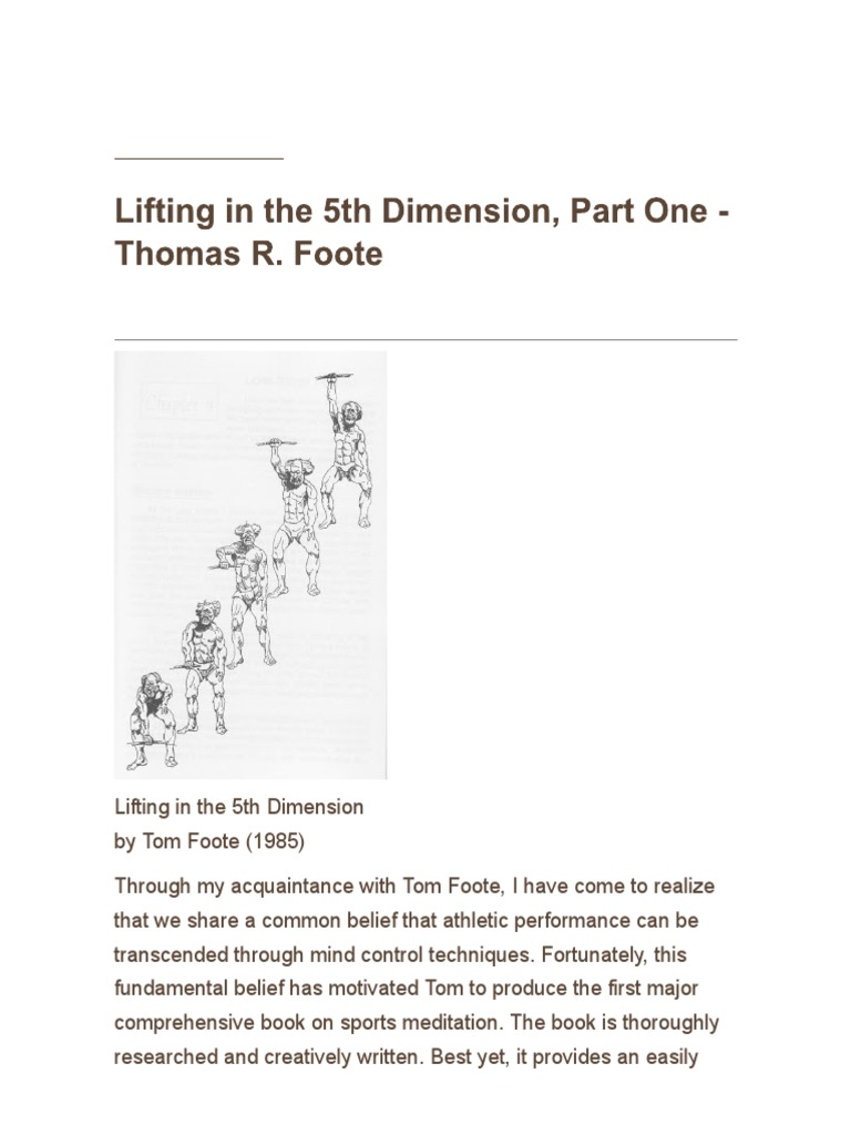 Lifting in The 5th Dimension-Thomas Foote (1985) PDF | PDF | Meditation ...