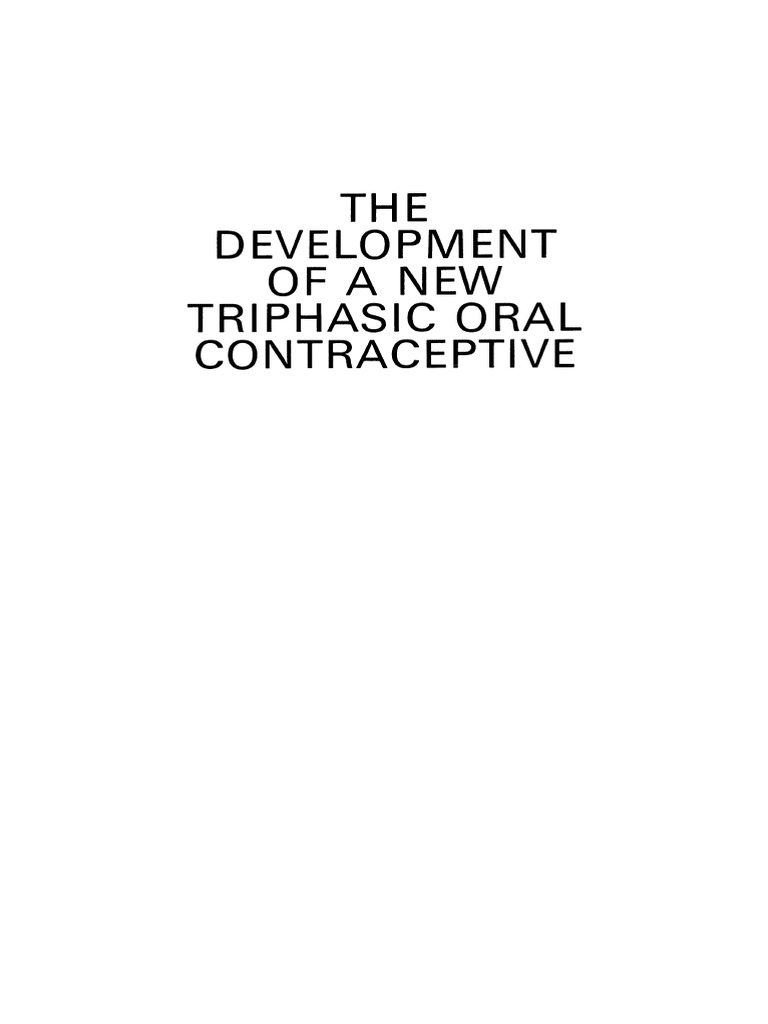 THE Development of A New Triphasic Oral Contraceptive | PDF | Combined ...