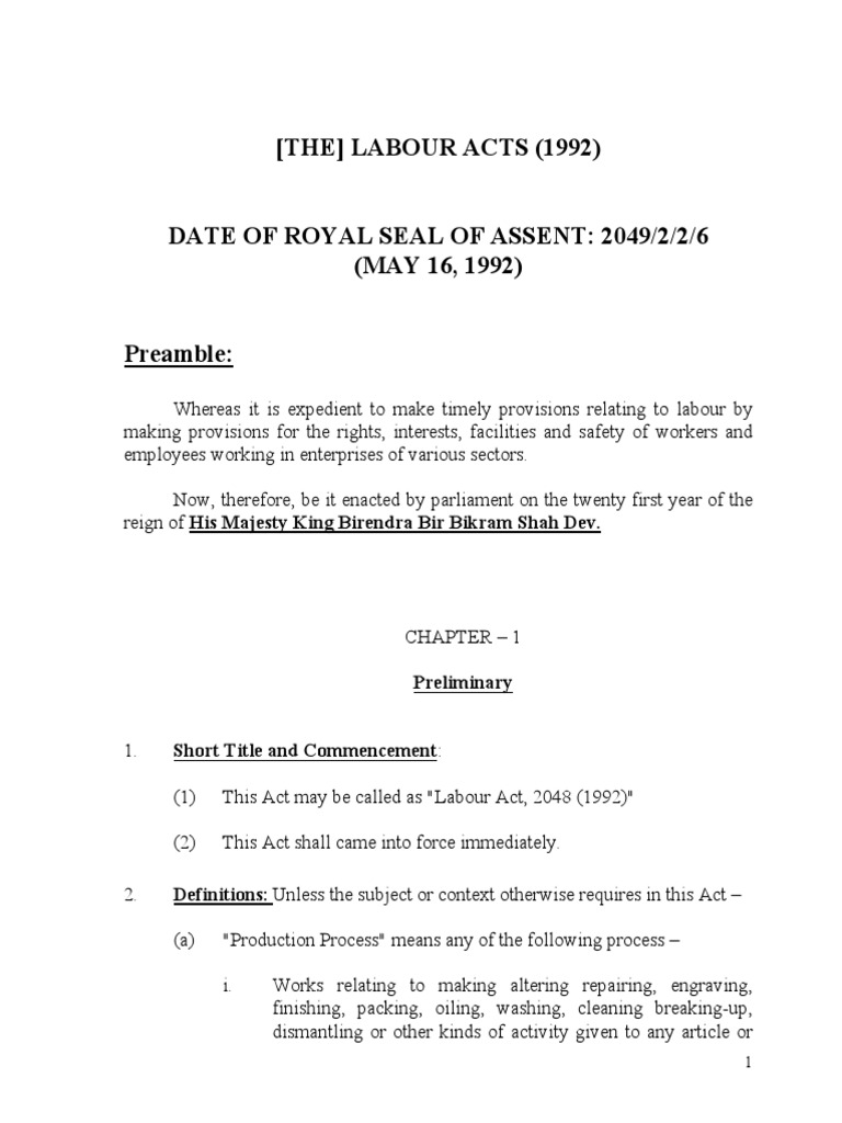 Labour Act | PDF | Employment | Salary