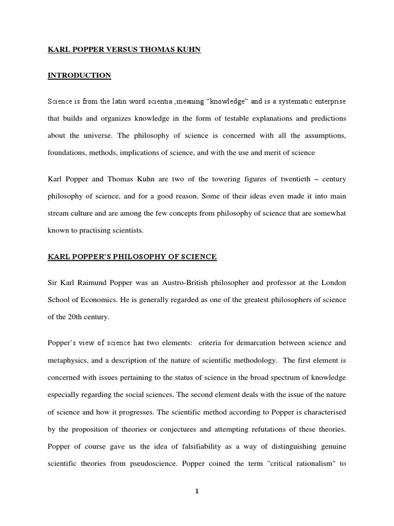 Popper vs. Kuhn: Science's Philosophical Duel | PDF | Karl Popper ...
