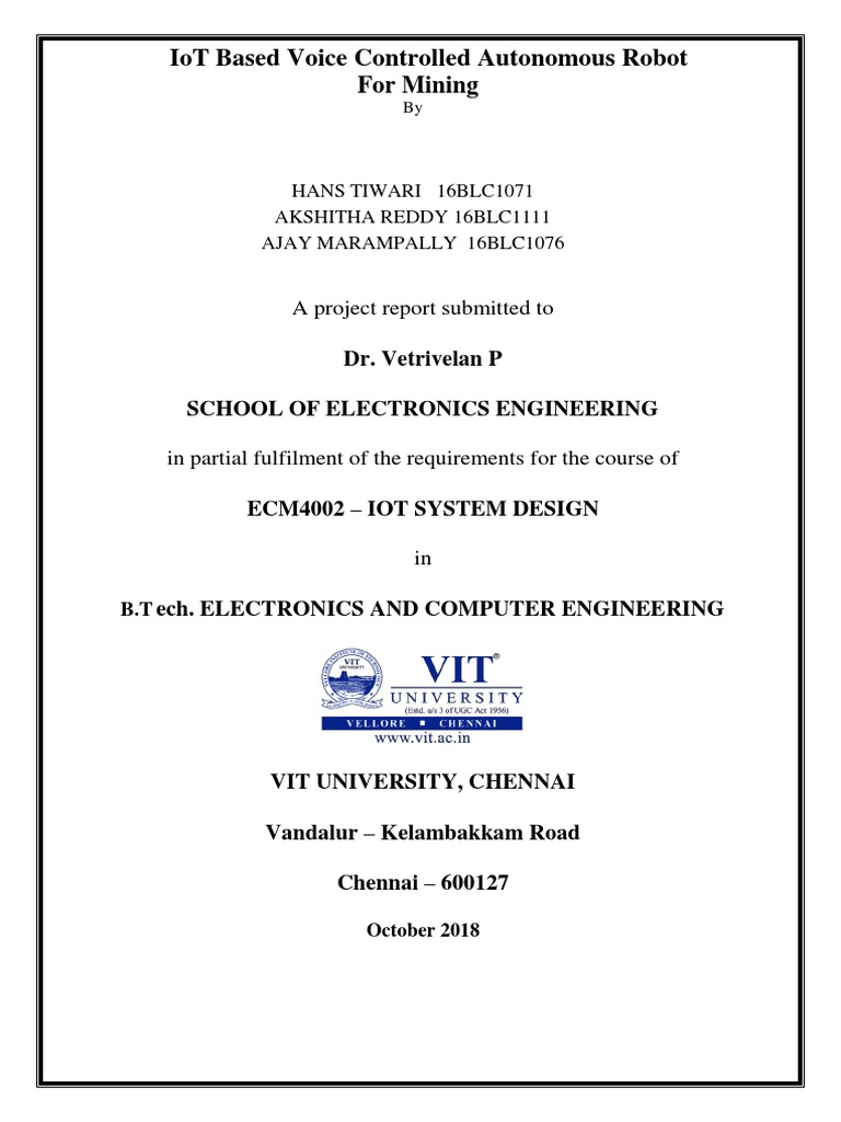 IoT Project Report | PDF | Robot | Robotics