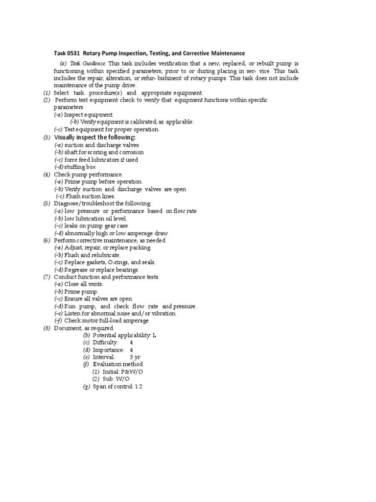 Rotary Pump Inspection & Maintenance Guide | PDF