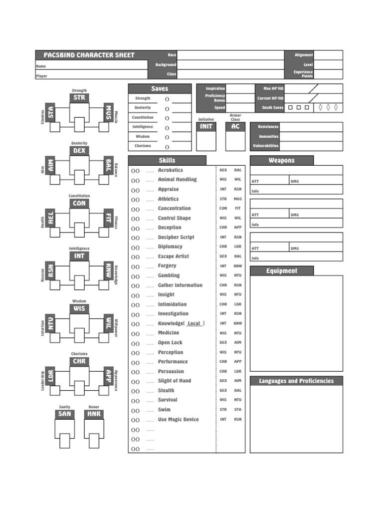 Character Sheet | Tabletop Games | Role Playing | Free 30-day Trial ...
