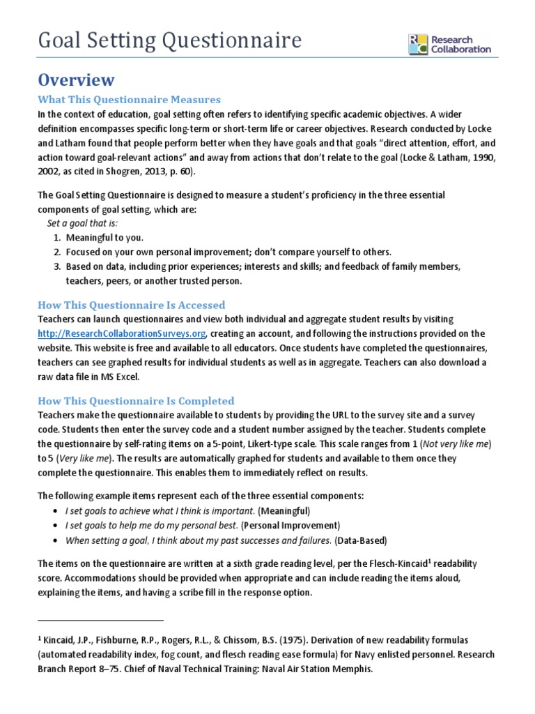 Student Goal Setting Guide | PDF | Goal Setting | Goal