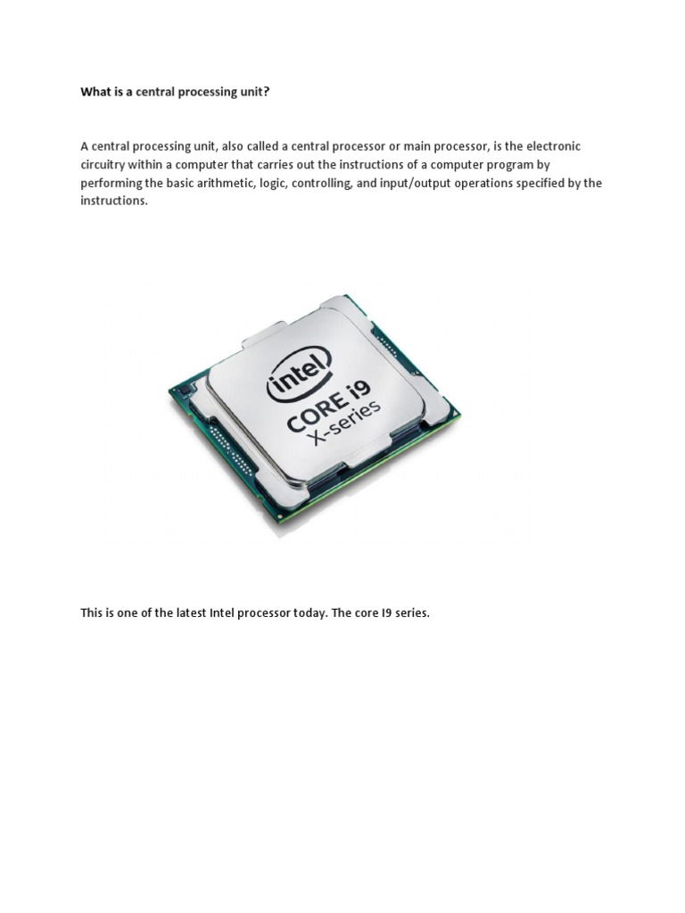 What Is A Central Processing Unit | PDF