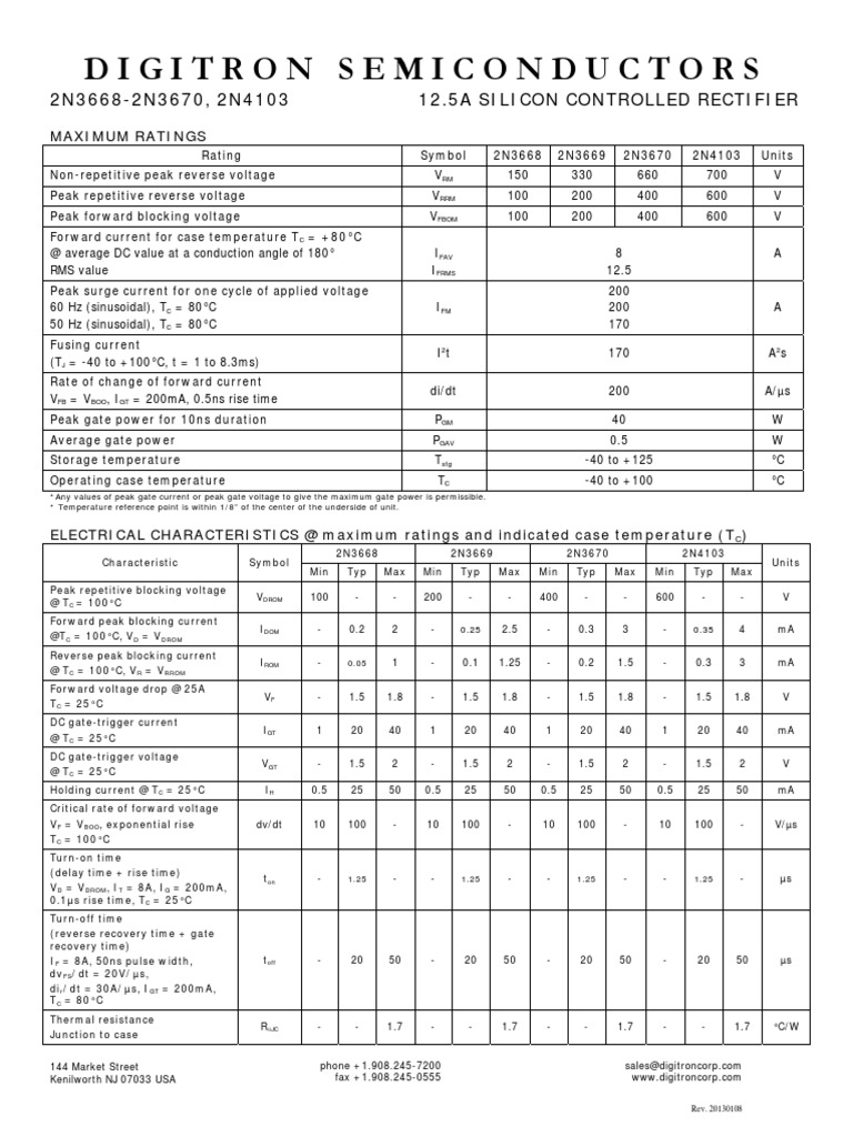 Datasheet | PDF | Rectifier | Diode
