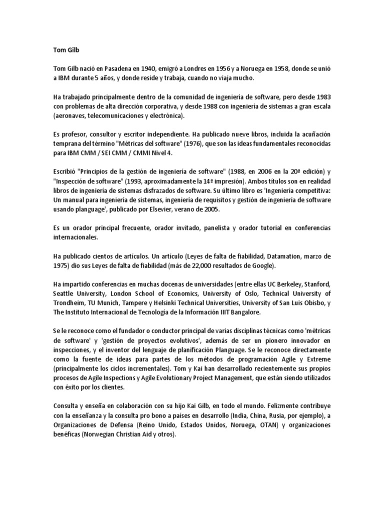 Tom Gilb | PDF | Software | Obras intelectuales